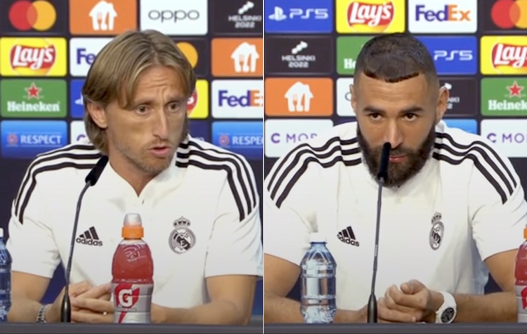 Les conférences de presse de Benzema et Modric